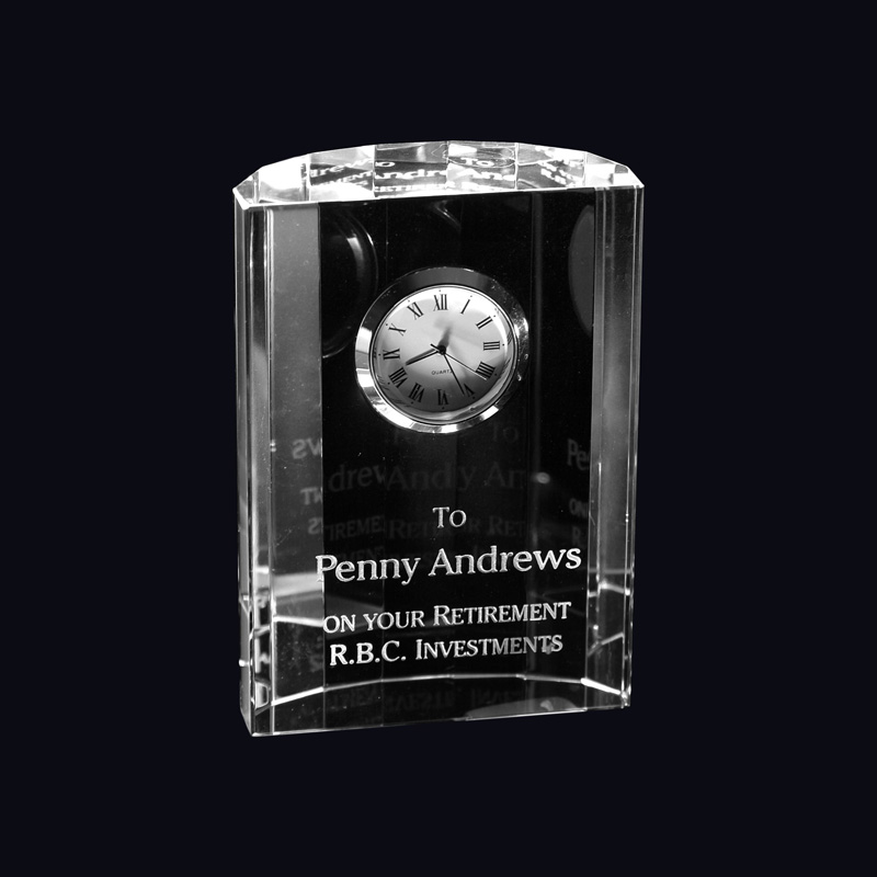 Crescent Crystal Clock – The Engravers